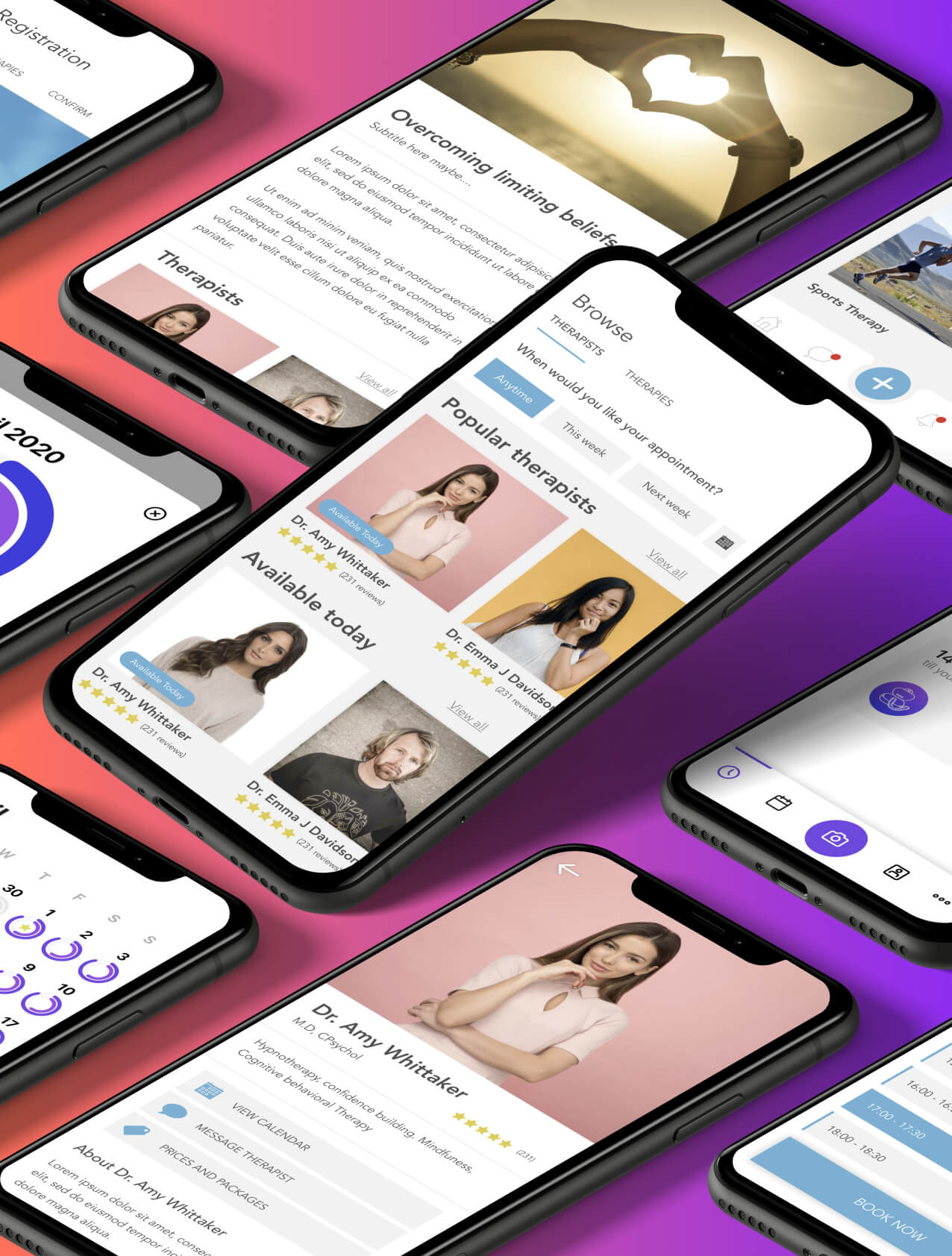 Therapy app design ui ux